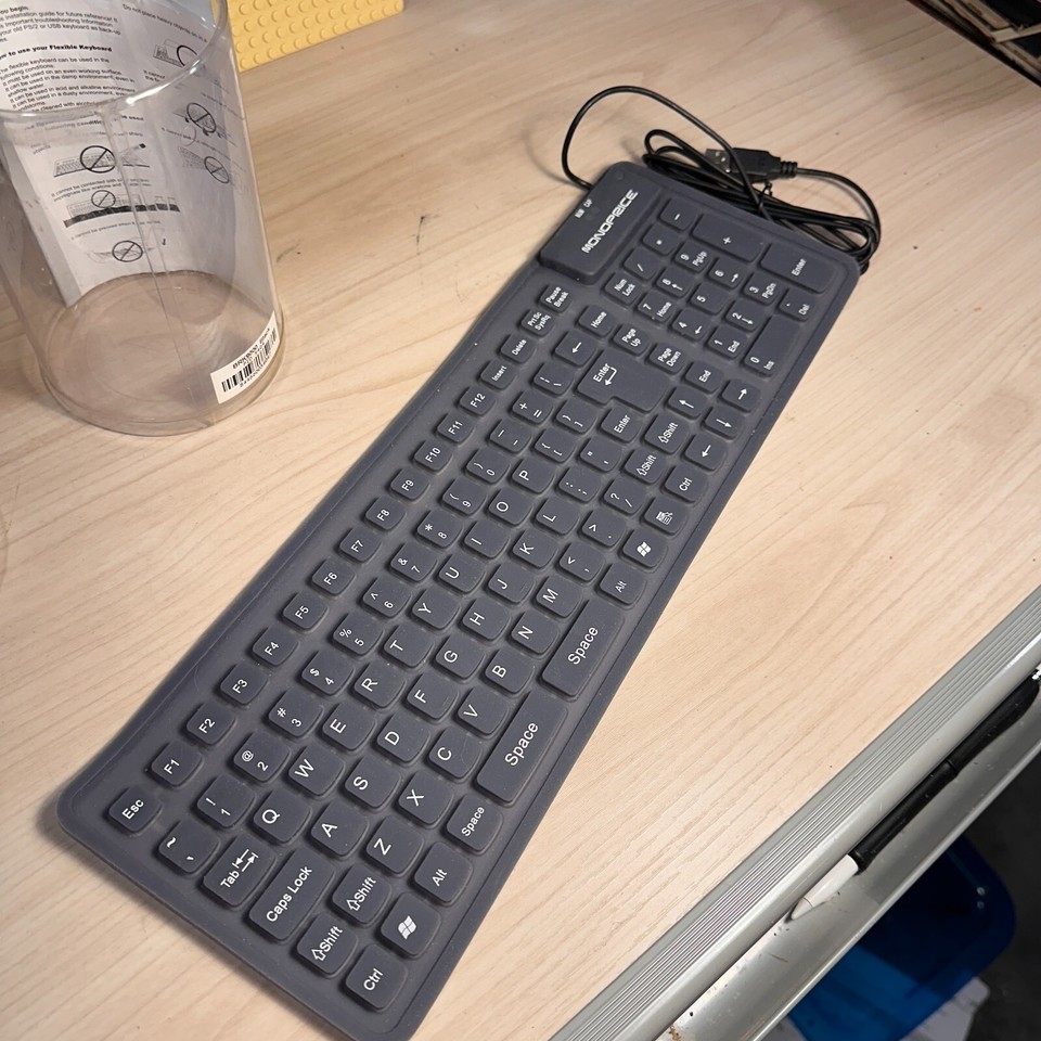 Waterproof Silicone Keyboard Foldable Flexible USB Mini Dustproof dirt ...