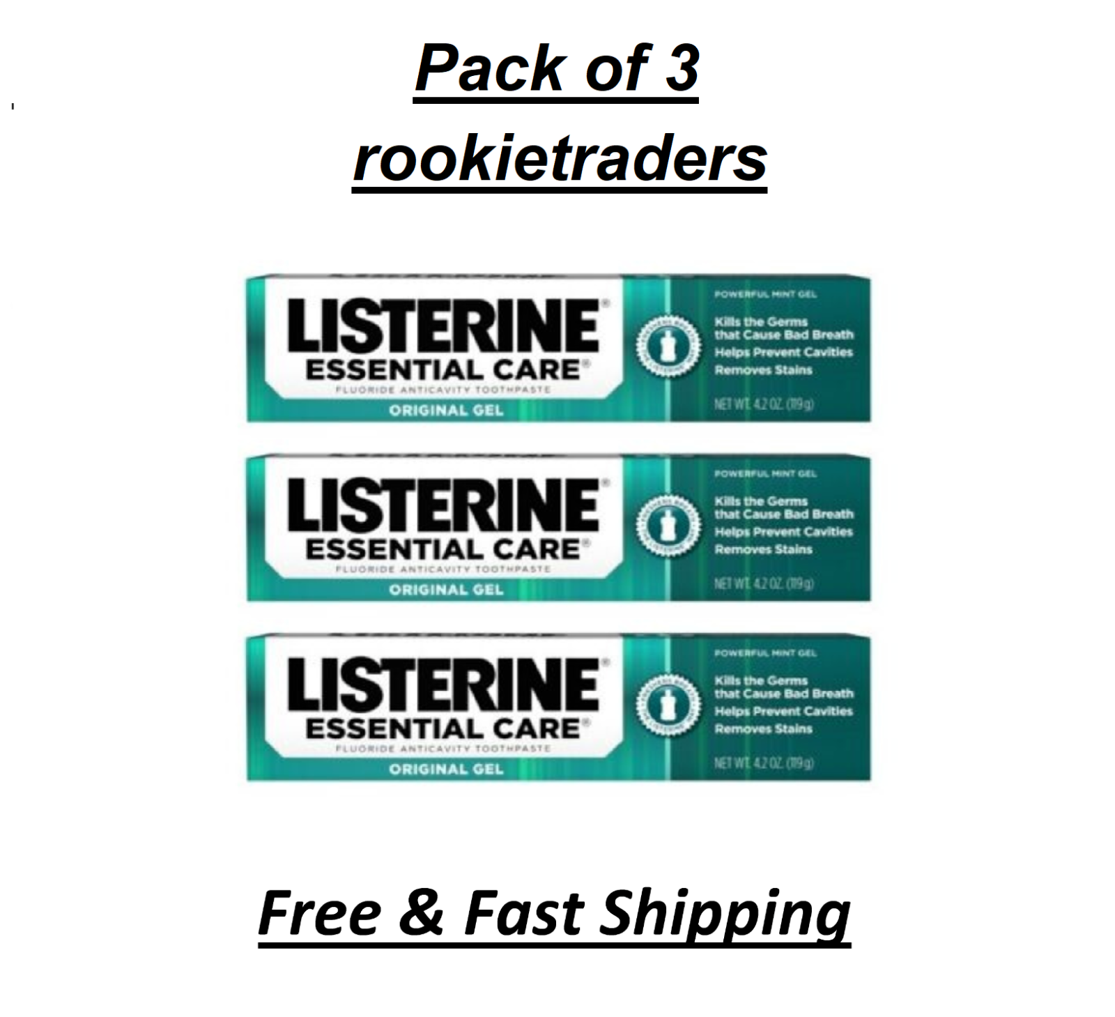 Listerine Essential Care Original Gel Fluoride Mint Toothpaste, 4.2 oz ...