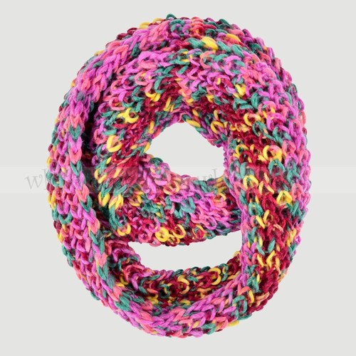 Multi Color Knit Infinity Winter Scarf Elastic Warm Wool Feel Circle ...