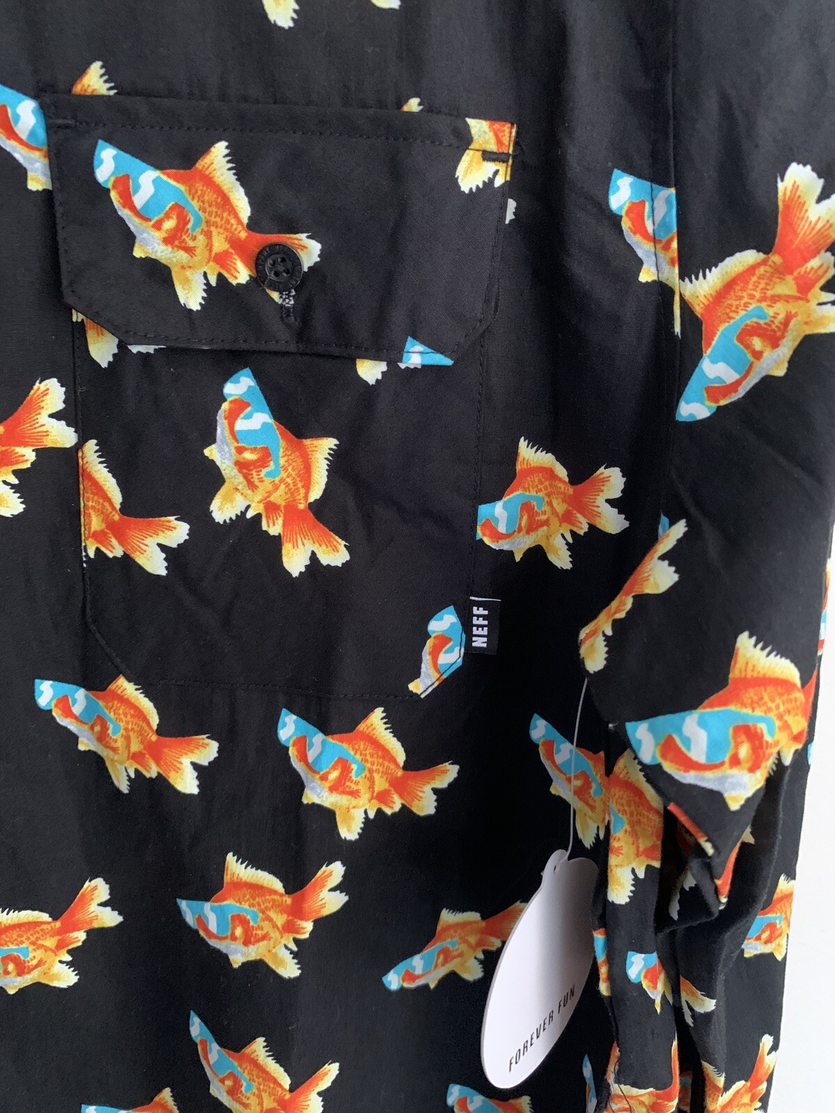NWT L Slim Neff Goldfish Sunglasses Long Sleeve Button Shirt Tropical ...