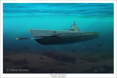 USS Wahoo Submarine Marine Art Print | eBay