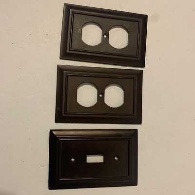 Lot Of Three Metal Outlet Covers Switch Cover Lot 5 | eBay