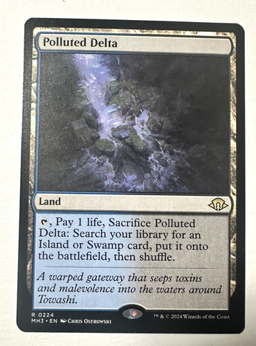 POLLUTED DELTA MAGIC THE GATHERING CARD RARE LAND MODERN HORIZONS 3 | eBay