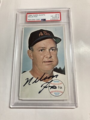 Psa/DNA certified 1964 topps Giants Nellie Fox autograph Auto 8 Card 4 ...