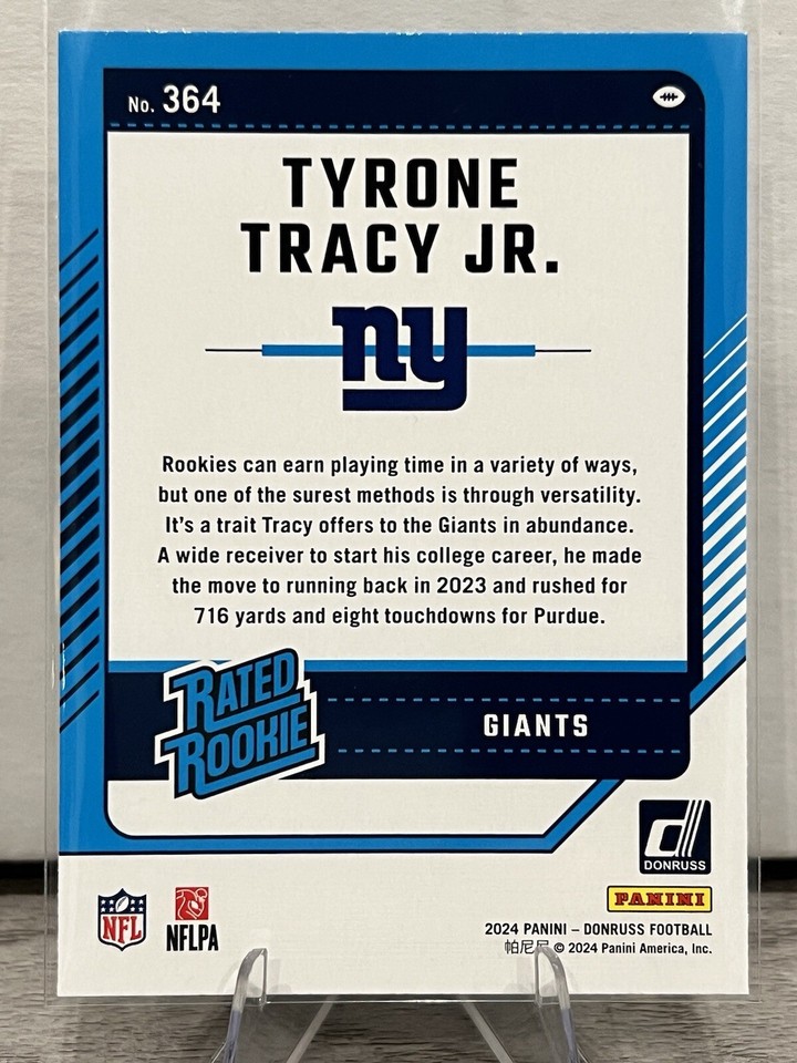 2024 Panini Donruss Tyrone Tracy Jr. Rated Rookie Base #364 New York ...