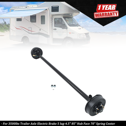 3500lbs Trailer Axle Electric Brake 5 lug-4.5" 85" Hub Face 70" Spring ...