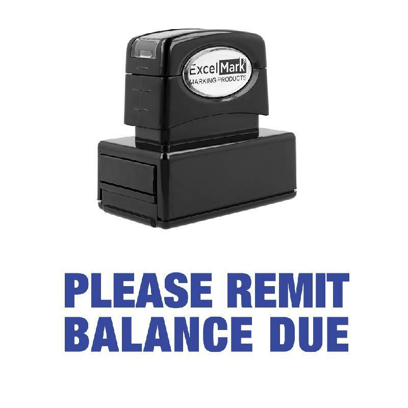 PLEASE REMIT BALANCE DUE Stamp - Pre-Inked / Blue | eBay
