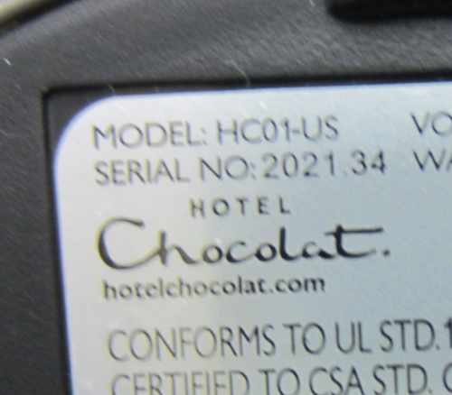 Velvetiser Hotel Chocolat Hot & Cold Chocolate Drink Maker HC01-US- New ...