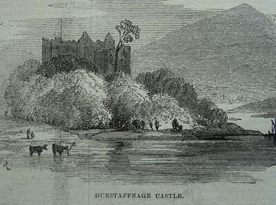 Scotland Loch Etive DUNSTAFFNAGE CASTLE Original Victorian Print c1871 ...