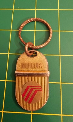 Vintage Yellow Mercury Acrylic And Metal Keychain, Keyring | eBay