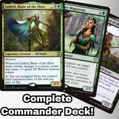 MTG Commander EDH Deck Lathril, Blade of the Elves 100 Cards Elf Custom ...