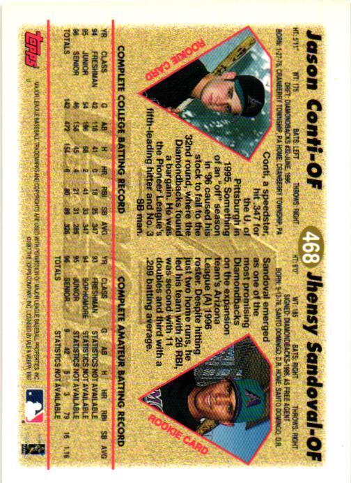 1997 Topps #468 Jason Conti / Jhensy Sandoval | eBay