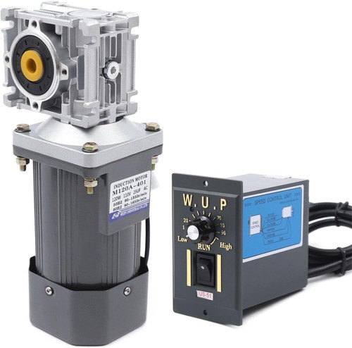 Worm Gear Reducer Gearbox Motor AC 110V 120W Gearmotor 23-33 RPM w ...