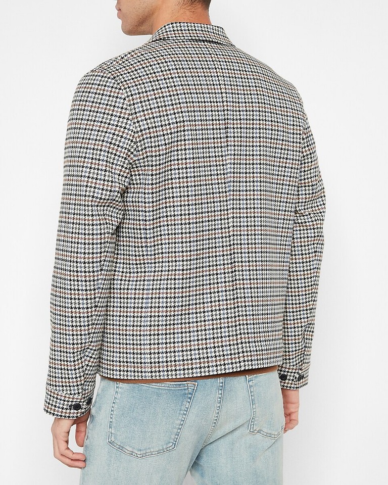 NEW EXPRESS $198 MULTI COLOR CHECKERED HARRINGTON SUIT JACKET SZ S ...