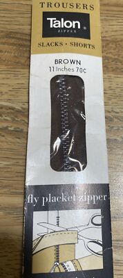 NEW Vintage TALON Brown METAL Pants 11” ZIPPER | eBay