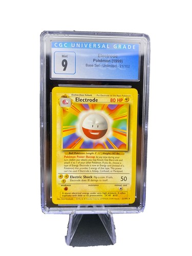 Pokémon TCG Electrode Base Set 21/102 Regular Unlimited Rare CGC 9 MINT ...