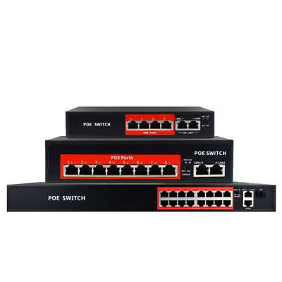 POE Switch HUB 4 8 16 Port Network Device Power Over Ethernet IP ...