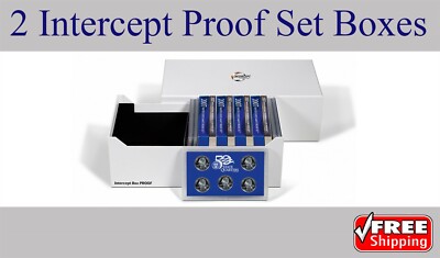 2 Two Lighthouse Intercept Shield Proof Set Boxes Long Term Archival ...