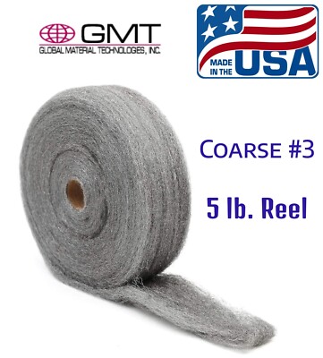 GMT Industrial Quality | 5 lb. Steel Wool Reel | #3 Coarse | MADE IN ...