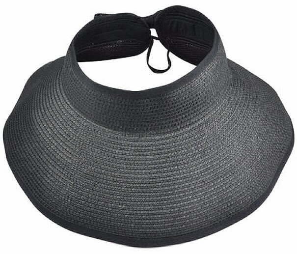 Women Summer Hat Sun Visor Fold able Roll Up Wide Brim Open Top Beach ...