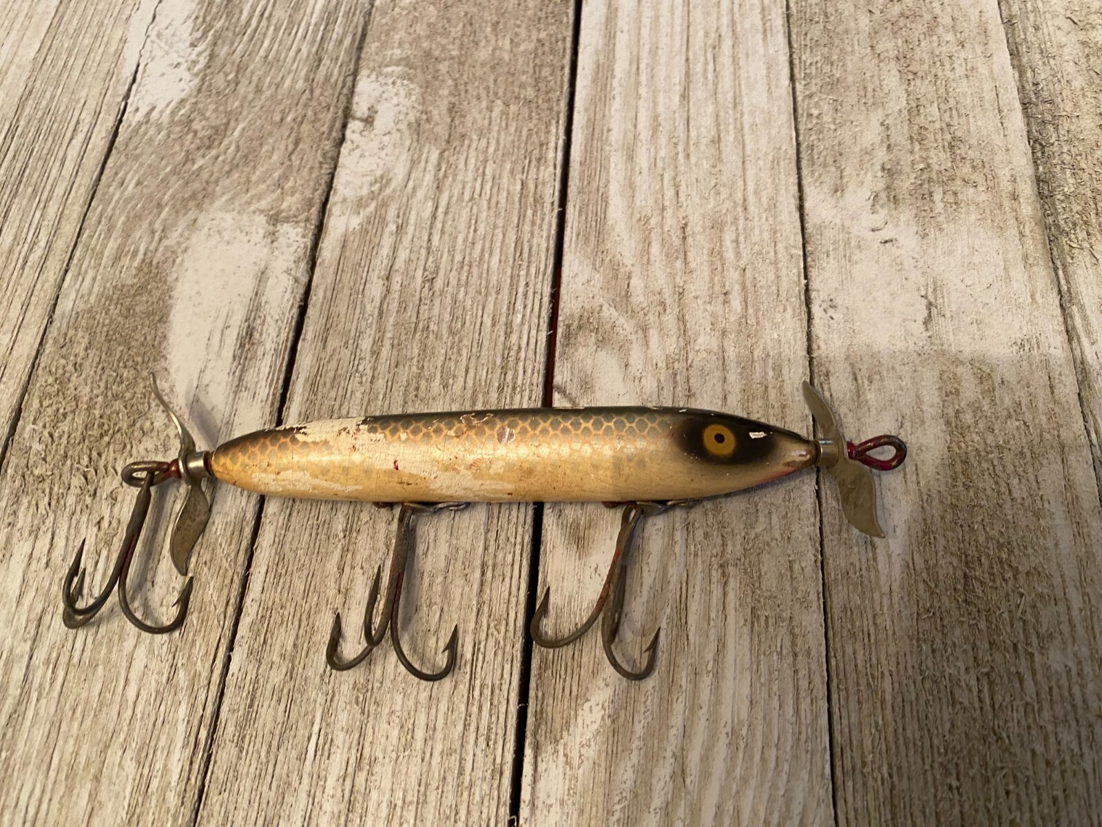 VINTAGE HEDDON WOOD TORPEDO FISHING LURE | eBay