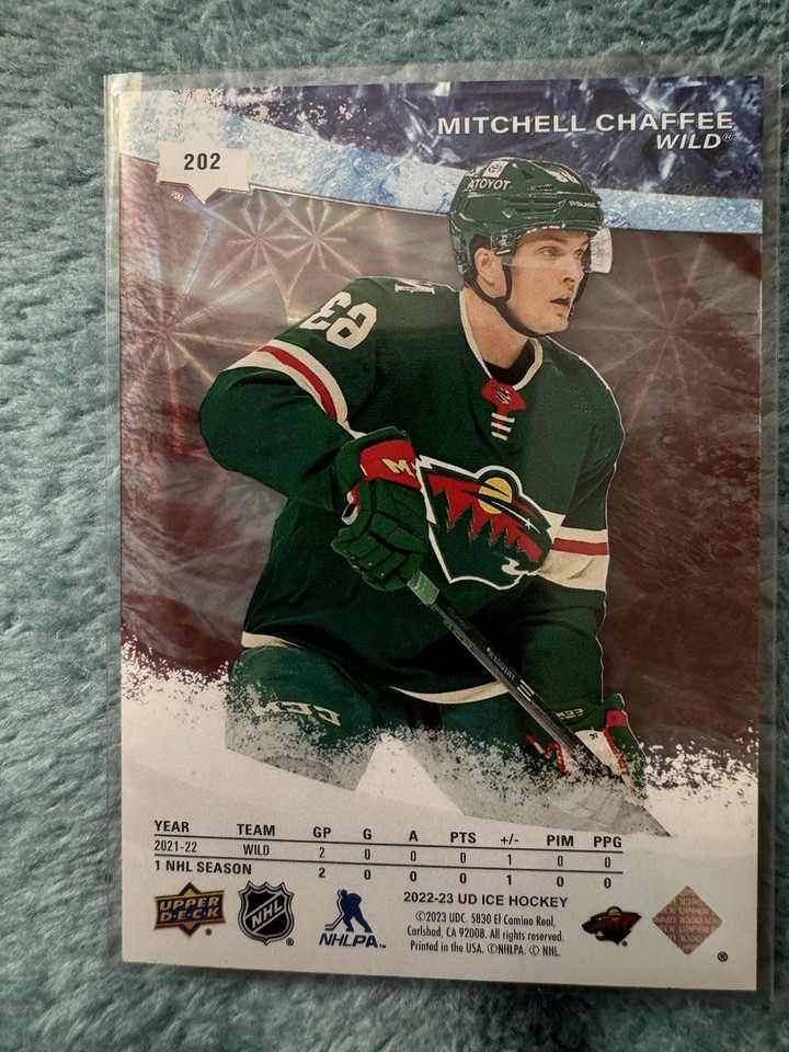 2022-23 UD Ice Premieres Red! Mitchell Chaffee 56/299! | eBay