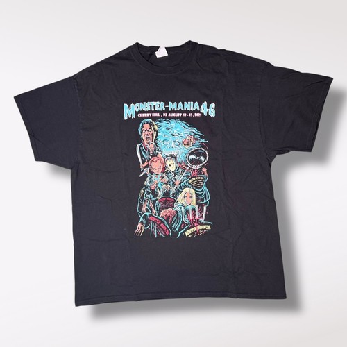 Graphic T Shirt Horror Convention Monster Mania 46 Black Cotton Size ...