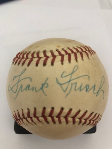 Frank Frisch Single Signed Baseball. GRADED PSA/DNA 9/6/7.5 HOF ...