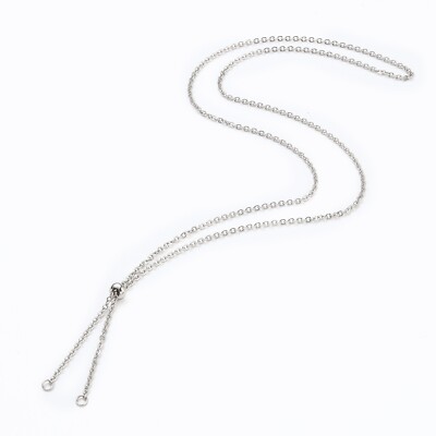 20Pcs 304 Stainless Steel Slider Cable Chains Bolo Necklace Making 23-5 ...