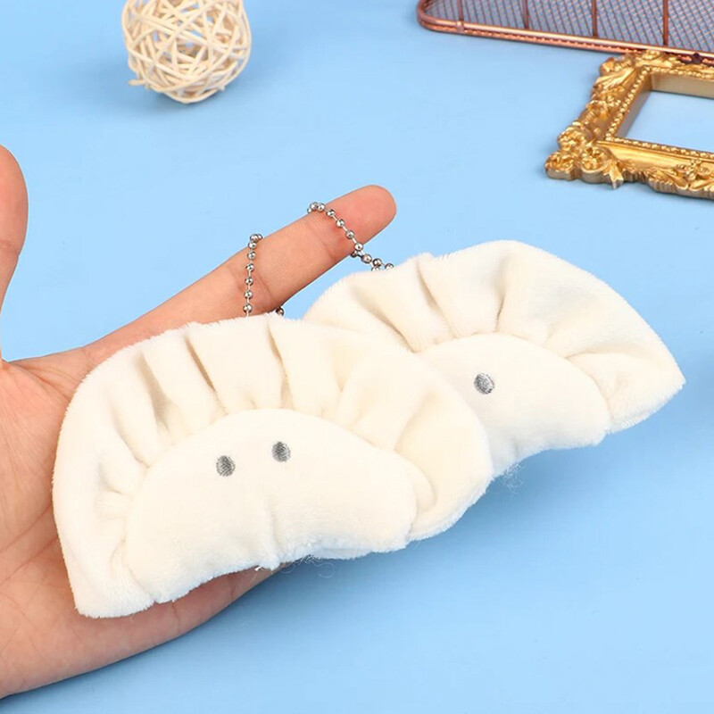 Cute Dumpling Plush Keychains Creative Pendant Key Ring Soft Stuffed ...