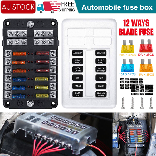 12 Way Auto LED Blade Fuse Box Block Holder 12V 32V Car Power ...