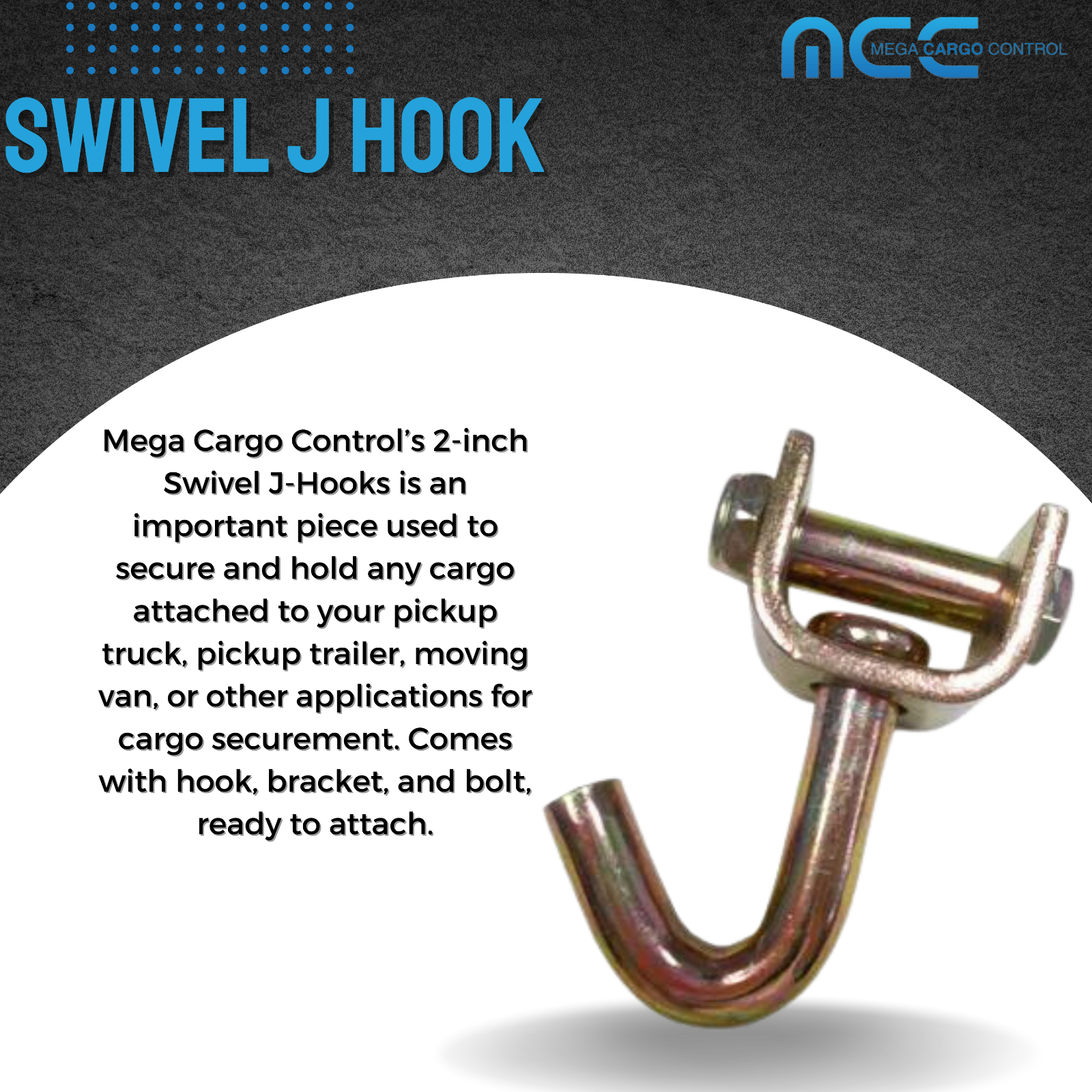 2 Pack Swivel J Hook for 2" Ratchet Buckle Car Hauler Trailer Tow Truck ...