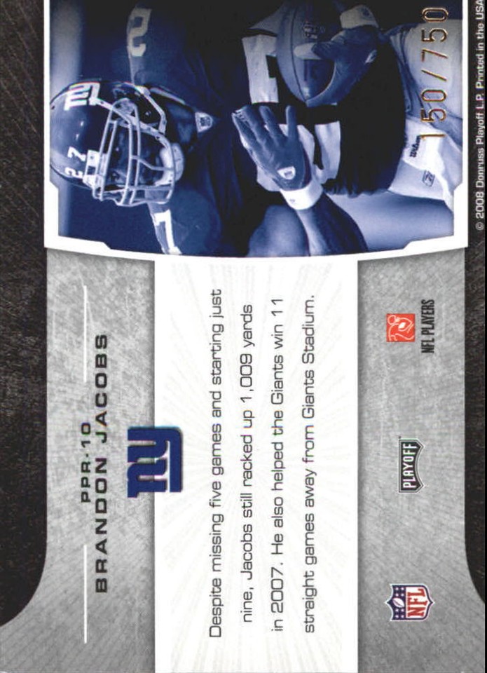 2008 Playoff Prestige Prestigious Pros Red Football Card #10 Brandon ...