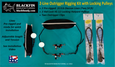 Outrigger Rigging Kit - 2 Line Set 50 Ft Lines+ Hal-Lock Locking ...