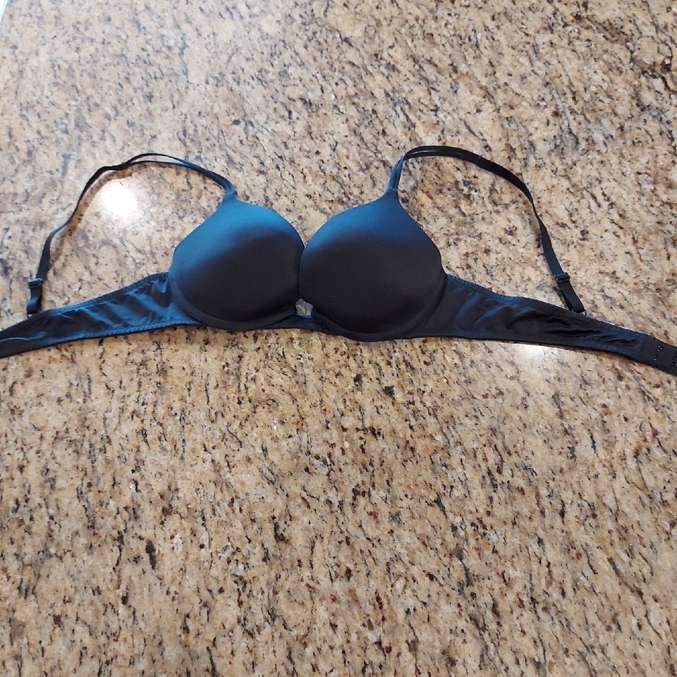 Victoria's Secret Bra Size 34A Black Underwire Push-Up Adjustable Strap ...