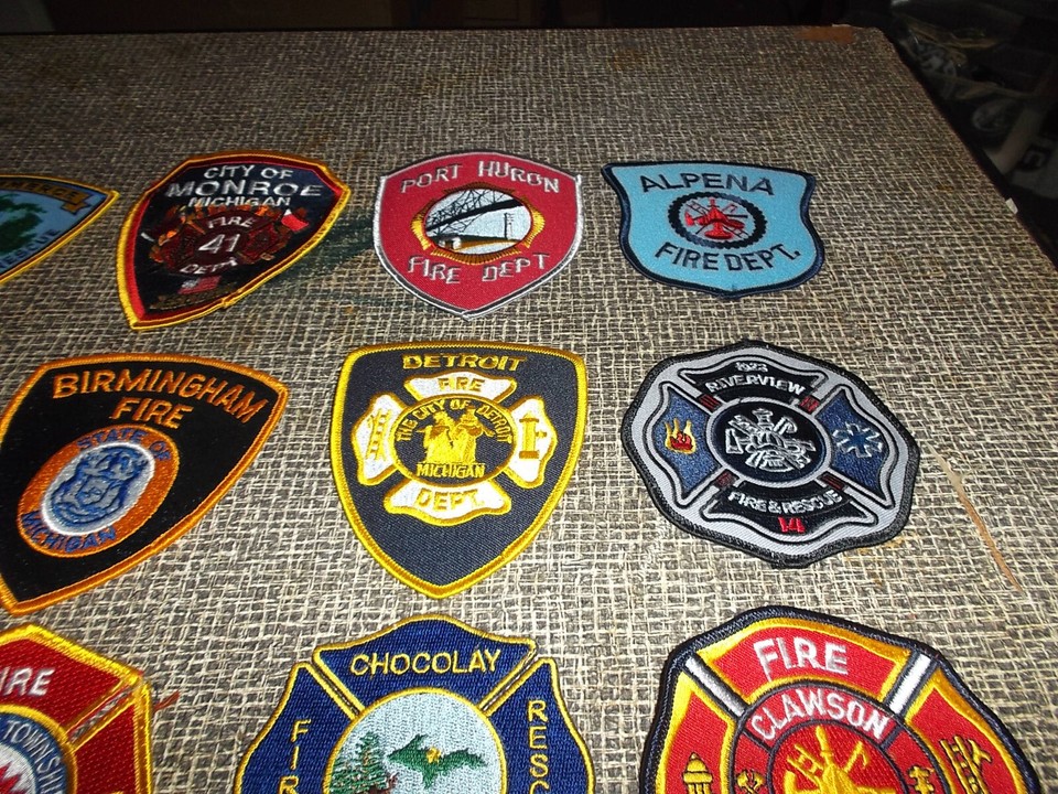 Group Of New Michigan Fire Department Patches~MI~25 Pcs~Mich~No ...
