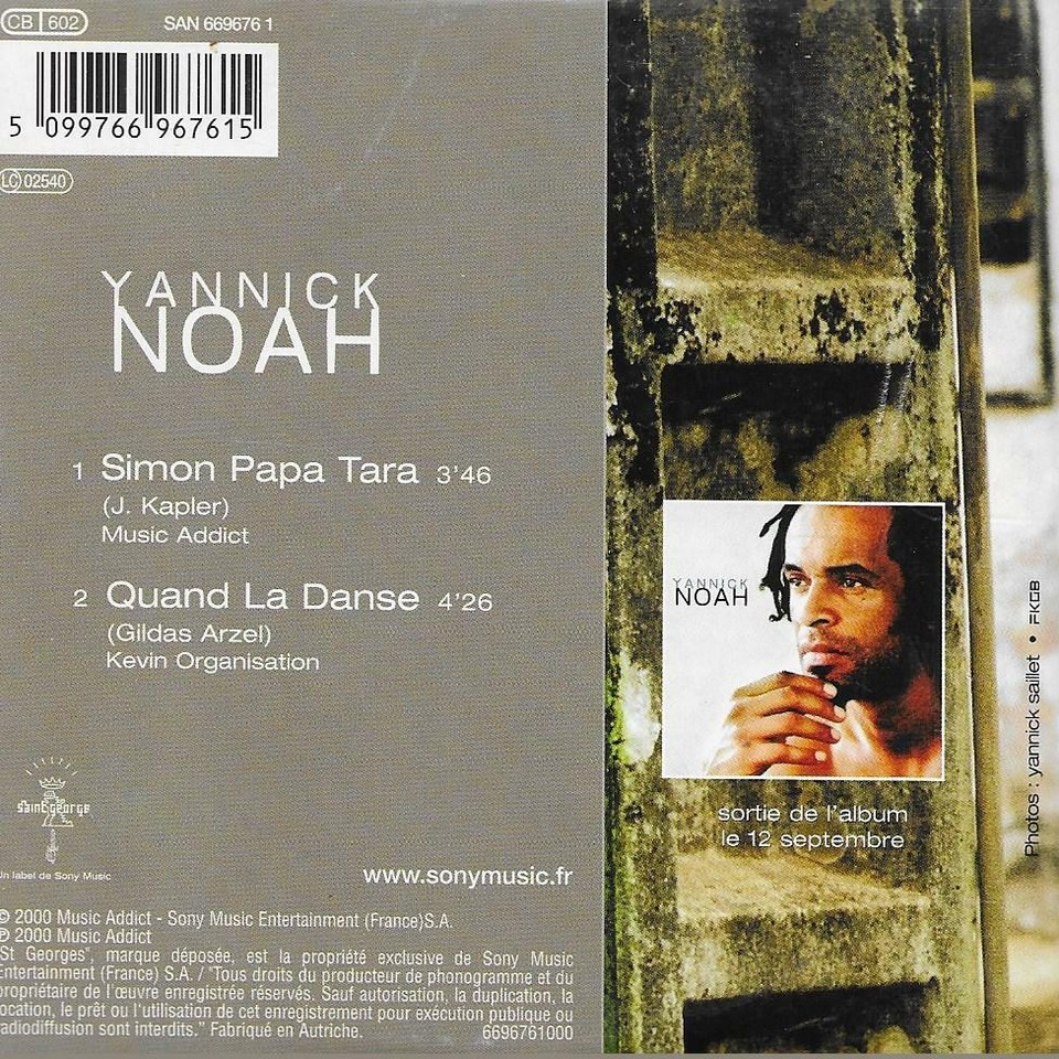 CD, Single - Yannick Noah - Simon Papa Tara Label: Saint George - Pop ...