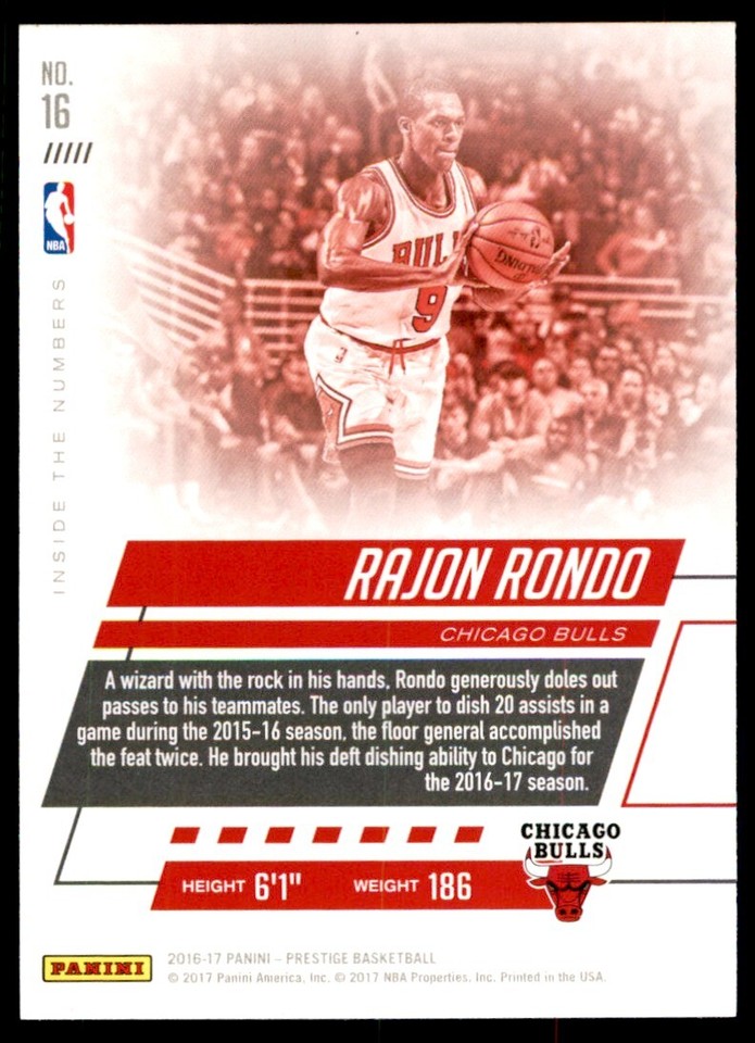 2016-17 Panini Prestige Rajon Rondo Basketball Cards #16 | eBay