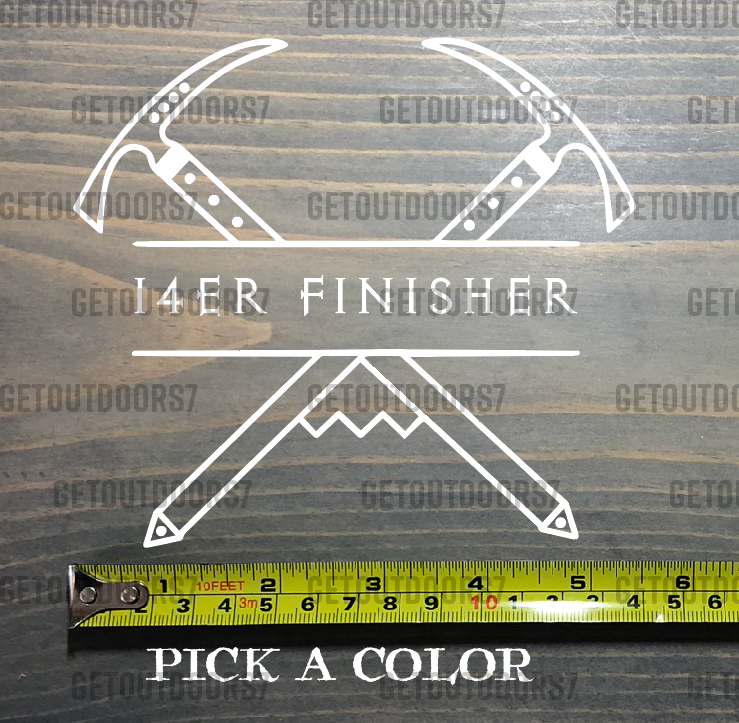 14er Finisher Sticker 5.5" Decal Colorado 14ers Fourteeners XO Climbing ...