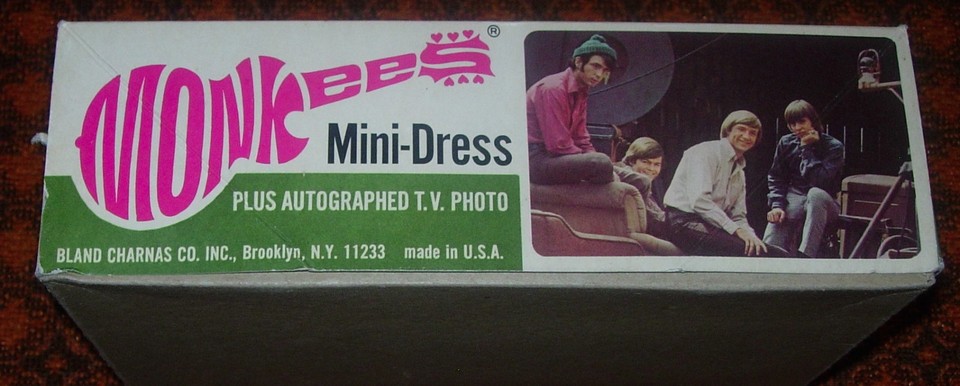 MONKEES MINI-DRESS COSTUME DAVY JONES 1967 BLAND CHARNAS BOXED LARGE | eBay