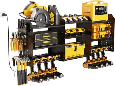 Power Tool Storage Rack Drill Holder Wall Mount, 3 Layers Garage Tool ...