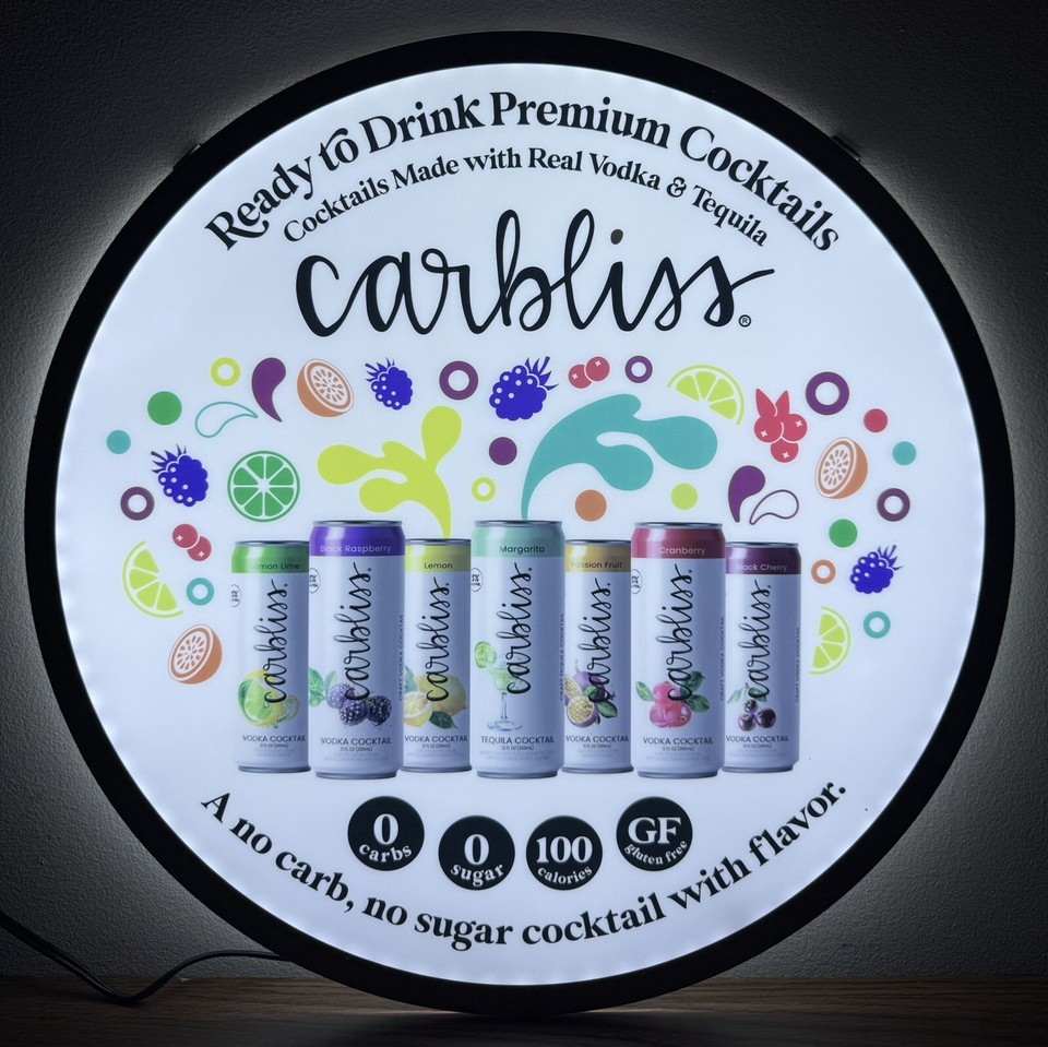 Carbliss Ready To Drink Premium Cocktails LED 18” Sign - NIB | eBay