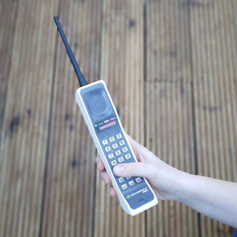 Handmade DynaTAC 8000x Prop Brick Phone in Beige - The Front is a Label ...