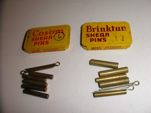 Lot of 2, Vintage Outboard Motor Shear Pins In Tins, Cosom, Brinktun | eBay