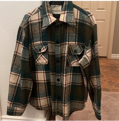 Vintage Brown And Green Plaid Wool Blend Flannel Shirt Size L | eBay