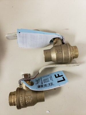LOT OF 2 BRASS BALL VALVES 2- 600WOC C11 1/2" & 2- 400WOC CBC 3/8" USA ...