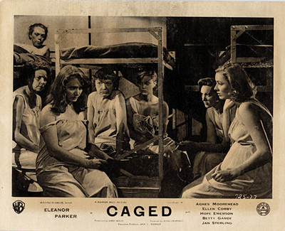 Caged original 1950 lobby card Eleanor Parker Jan Sterling in womens ...