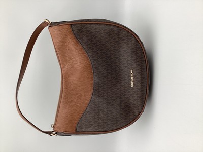Michael Kors Women's Dover Large Signature Logo Shoulder Bag Brown OS ...