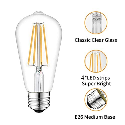 12v Edison Bulb 6w E26 12v Led Bulb 3000k 60w Equivalent Ac/dc 12v 24v Low Volta | eBay