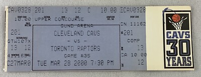 NBA 2000 03/28 Toronto Raptors at Cleveland Cavaliers Ticket-Lamond ...
